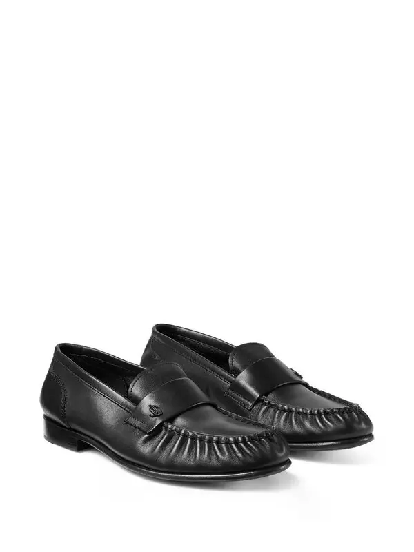 JIMMY CHOO Ellis Logo-plaque Loafers - Black