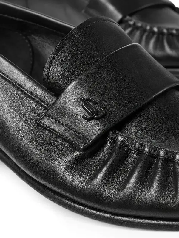 JIMMY CHOO Ellis Logo-plaque Loafers - Black