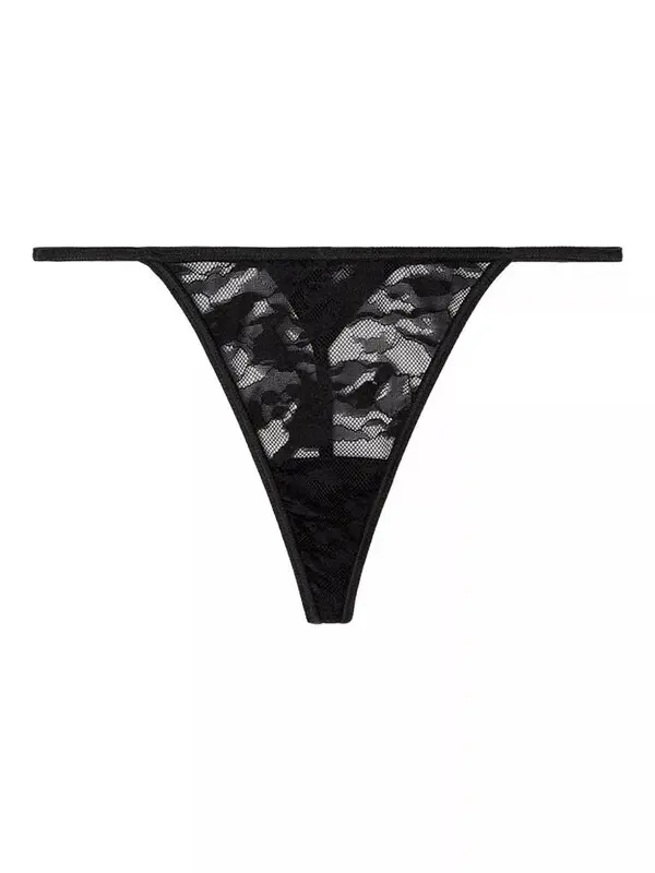 DIESEL Stacy-utlt Lace Logo Thong - Black