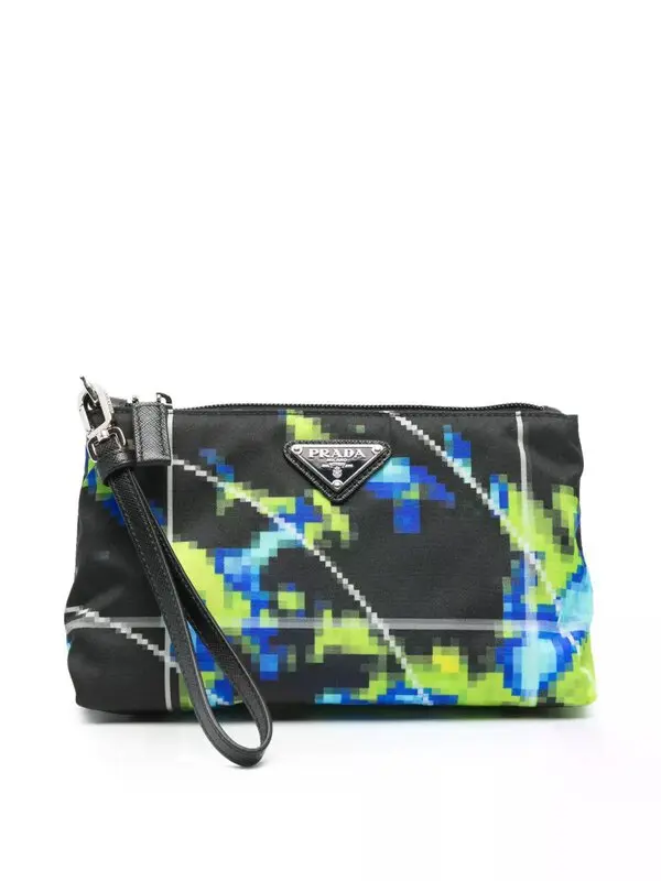 Prada Printed Wash Bag - Black