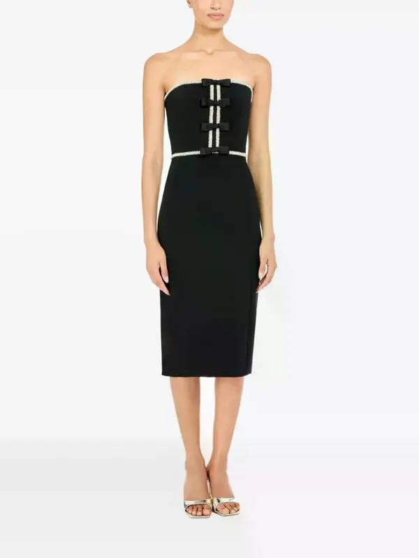 Jenny Packham Odette Bow-embellished Beaded Midi Dress - Black