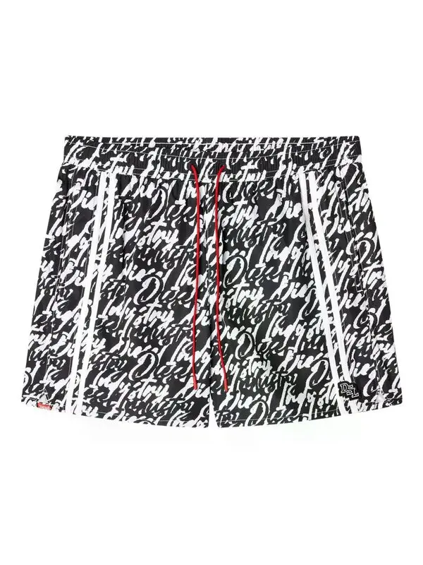 DIESEL® Side-stripe Swim Short - Black