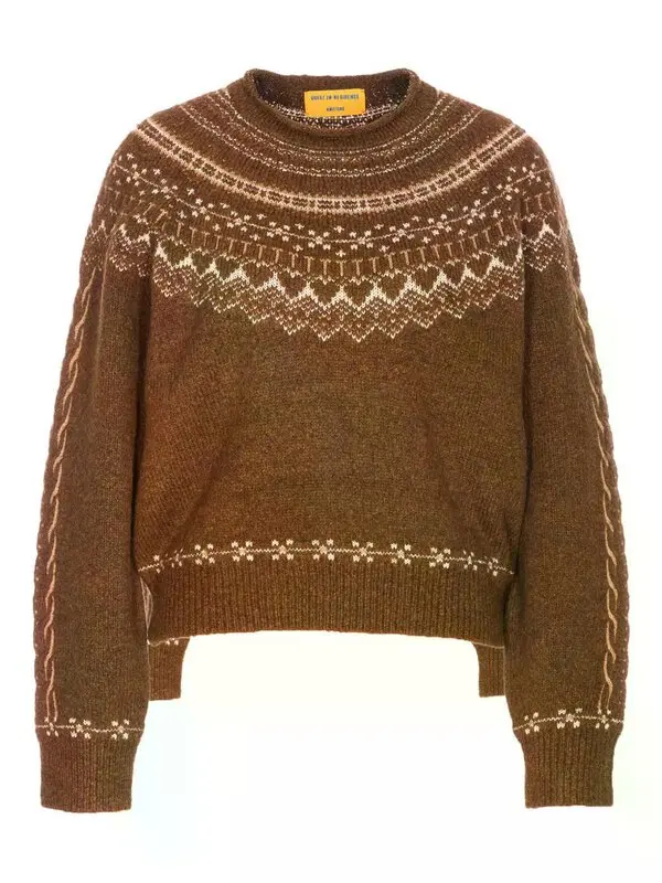 Guest In Residence Patterned Crewneck Sweater