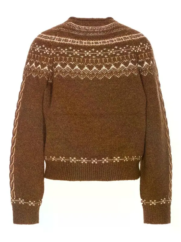 Guest In Residence Patterned Crewneck Sweater