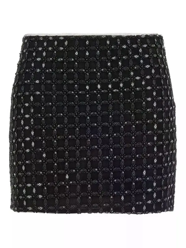 ROTATE BY BIRGER CHRISTENSEN Sequin-embroidered Mini Skirt - Black