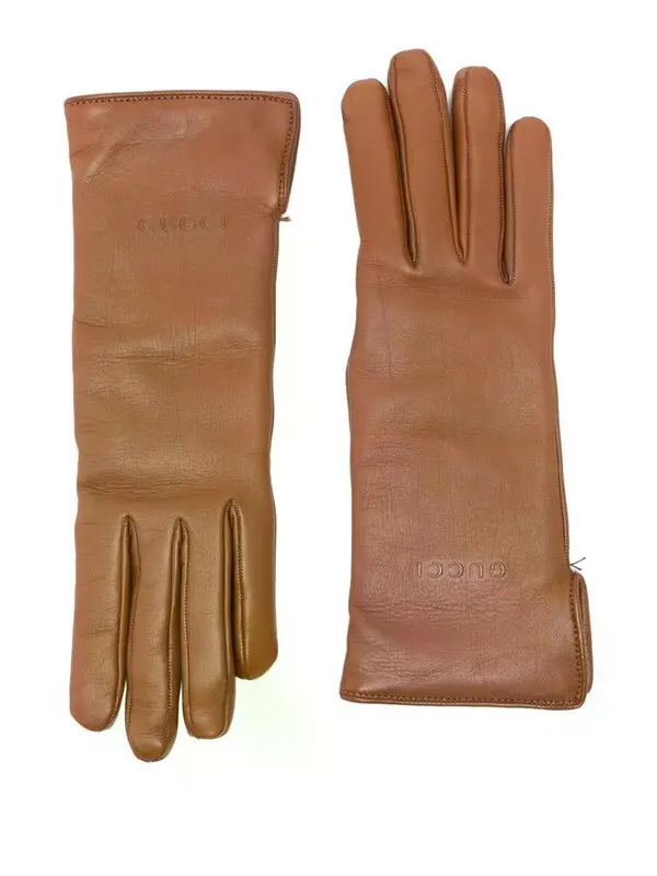 Gucci Leather Gloves - Brown