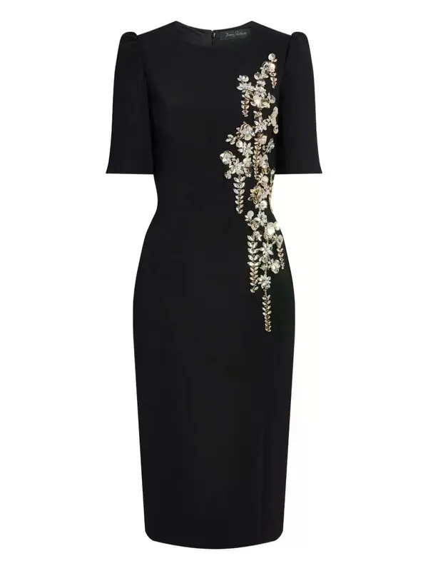 Jenny Packham Roma Embellished Midi Dress - Black