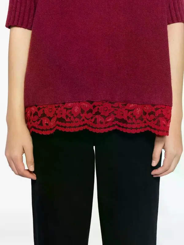BLAKLACE Lace Trimmed Top