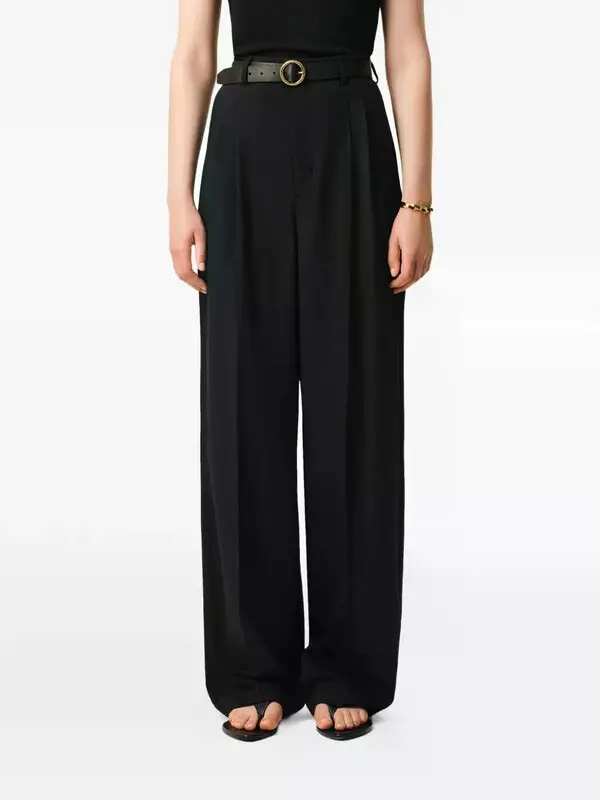 AMI Paris Tailored Pleated High-waisted Trousers - Black