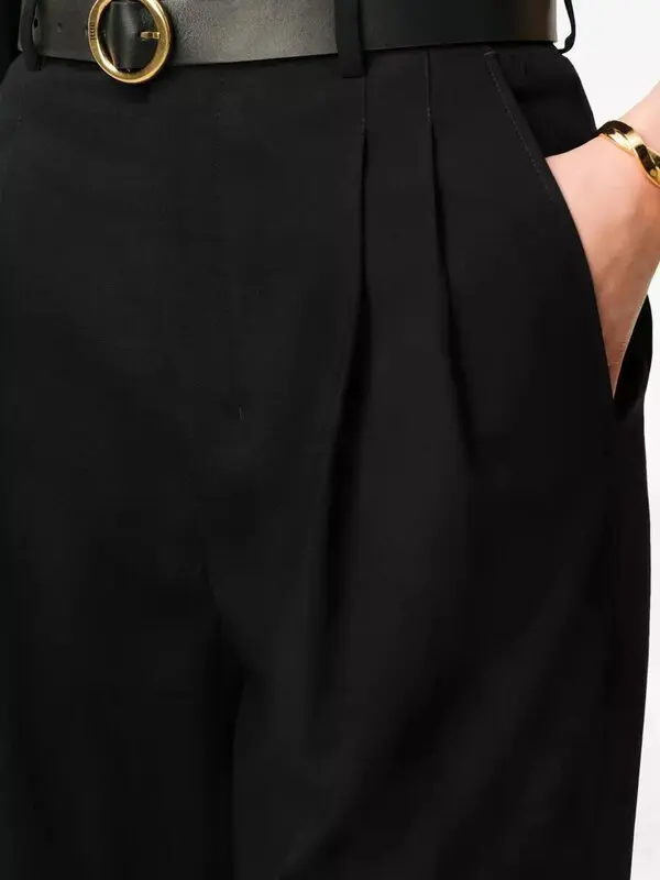 AMI Paris Tailored Pleated High-waisted Trousers - Black