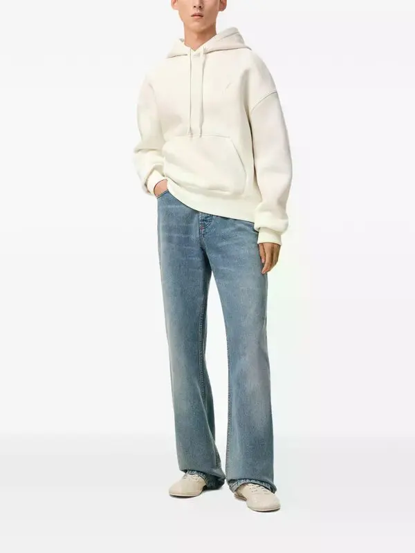 AMI Paris De Coeur Embossed Hooded Sweatshirt - Neutrals