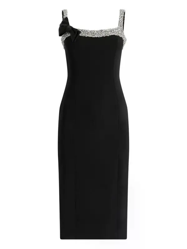 Jenny Packham Lucy Crystal-embellished Bow Midi Dress - Black