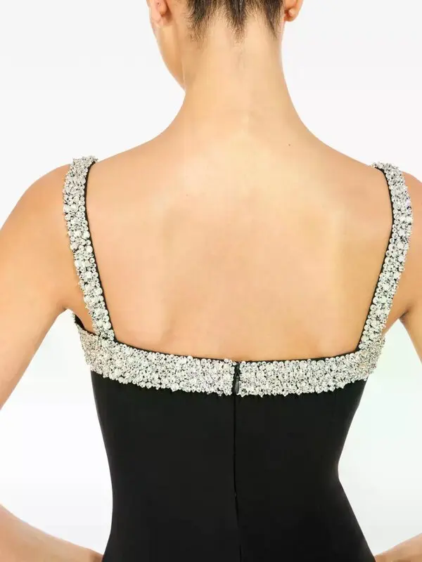 Jenny Packham Lucy Crystal-embellished Bow Midi Dress - Black