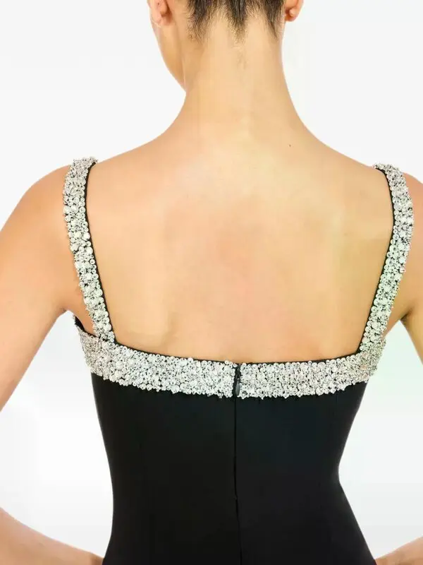 Jenny Packham Lucy Crystal-embellished Bow Midi Dress - Black