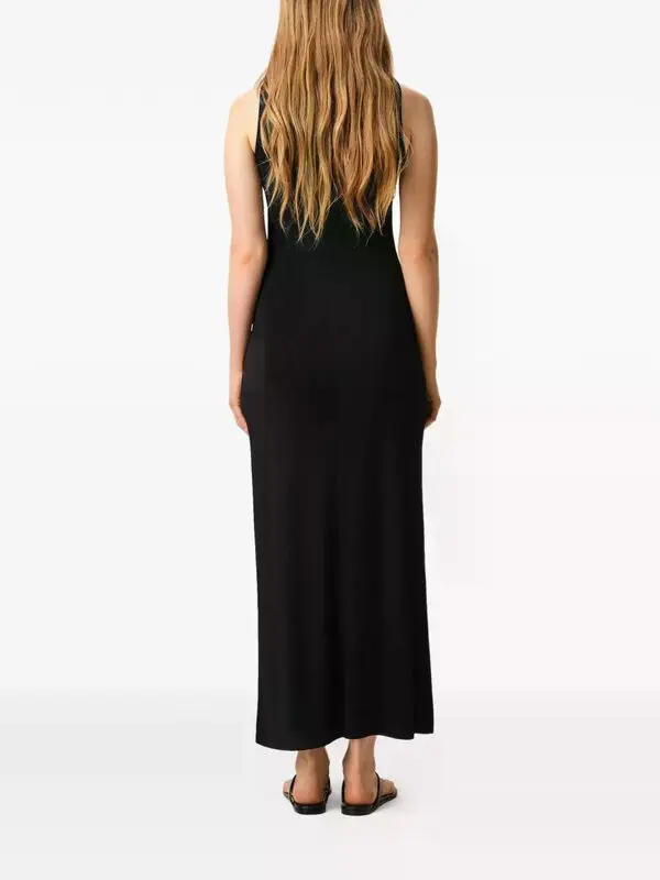 AMI Paris Jersey Maxi Dress With Lavalliere Neck - Black