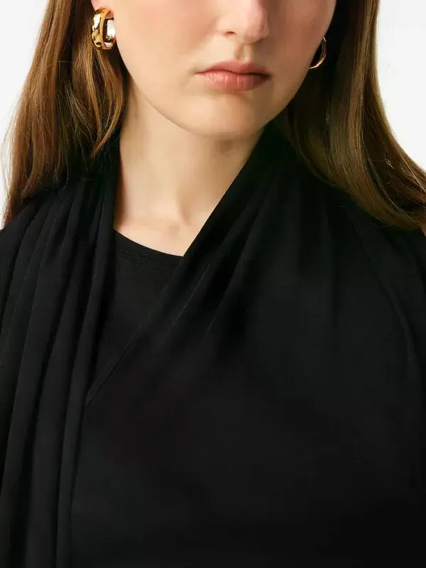 AMI Paris Jersey Maxi Dress With Lavalliere Neck - Black