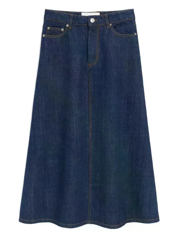 AMI Paris Midi Raw Denim Skirt