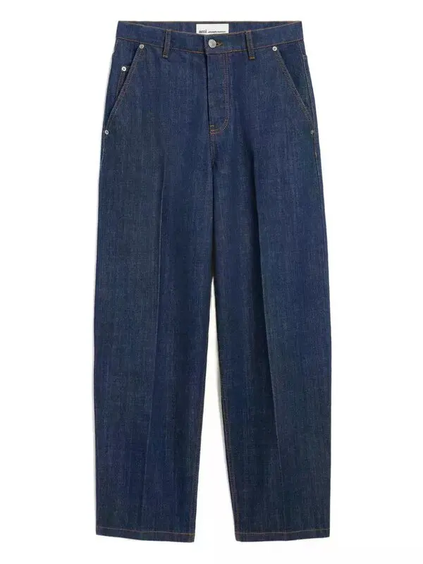 AMI Paris Cotton Balloon Fit Jeans - Blue