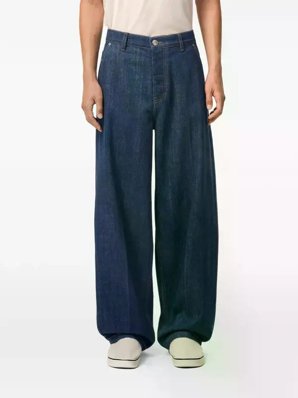 AMI Paris Cotton Balloon Fit Jeans - Blue