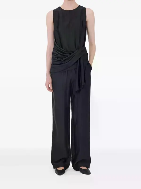 Loulou De Saison Striped Draped Top - Black