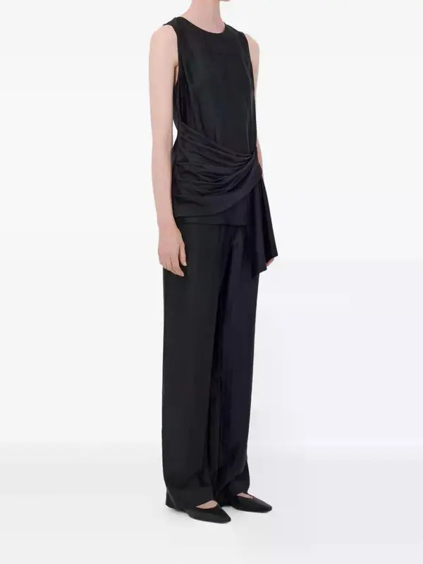 Loulou De Saison Striped Draped Top - Black