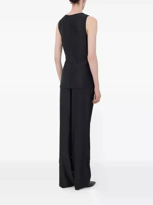 Loulou De Saison Striped Draped Top - Black