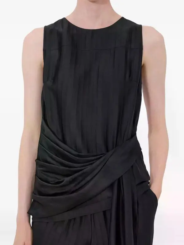 Loulou De Saison Striped Draped Top - Black