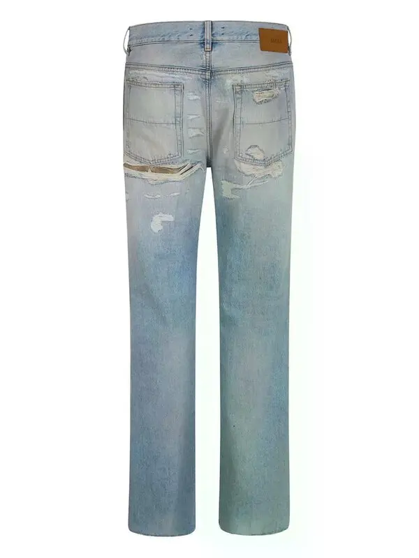 Amiri Distressed Denim Straight Leg Jeans