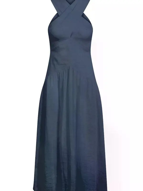 Merlette Zadie Crossover-strap Midi Dress - Blue
