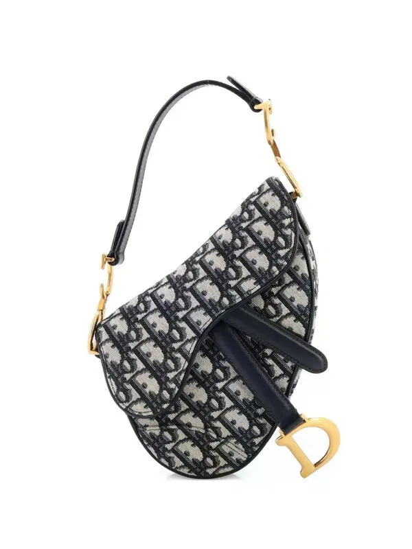 Dior Saddle Handbag Oblique Canvas Mini Shoulder Bag - Blue