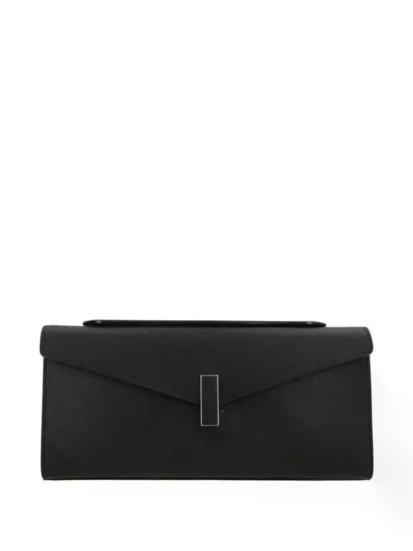 VALEXTRA Leather Envelope Clutch - Black