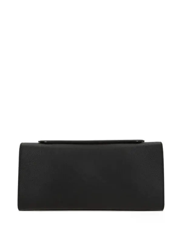 VALEXTRA Leather Envelope Clutch - Black
