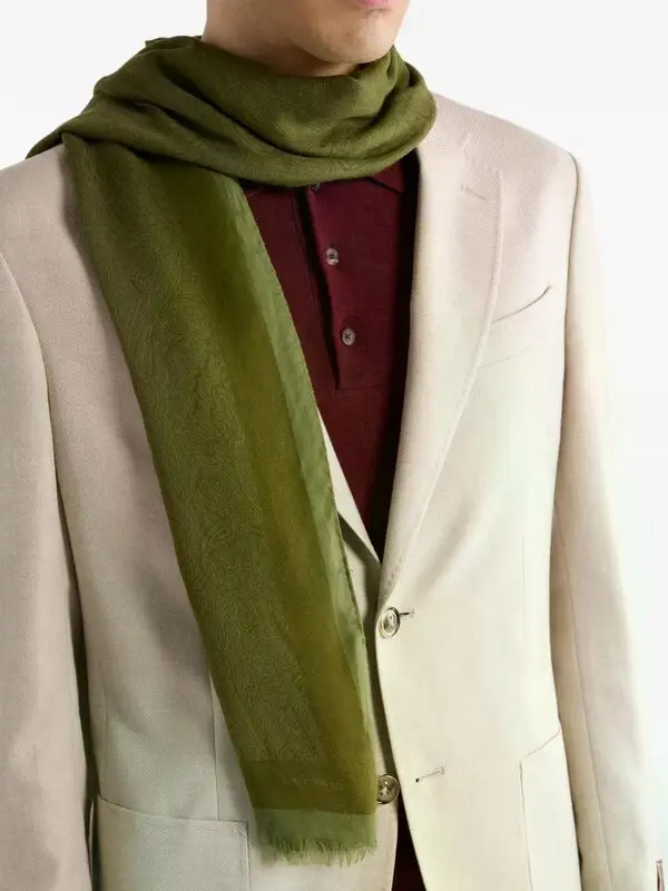 Etro Paisley-pattern Scarf - Green
