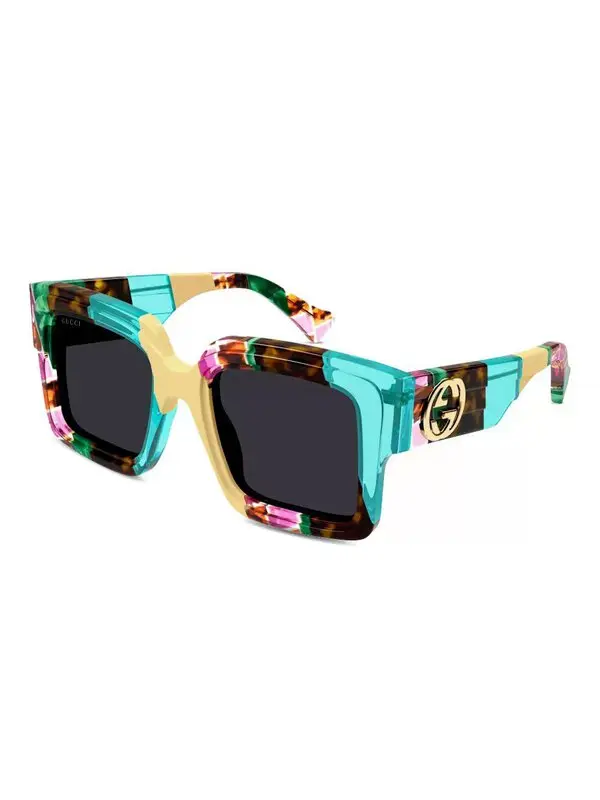 Gucci Patterned Square-frame Sunglasses