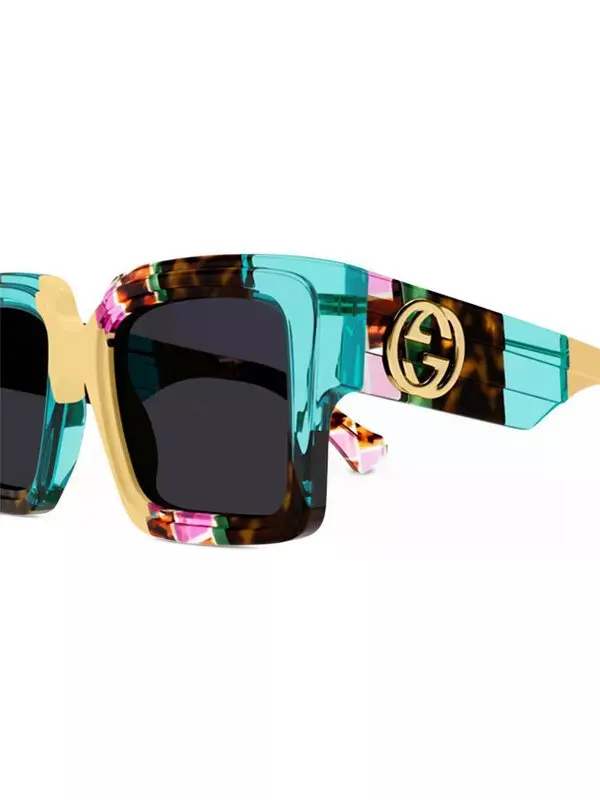 Gucci Patterned Square-frame Sunglasses