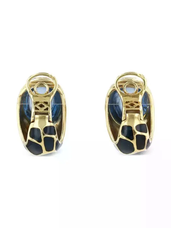 FRED 1980's Topaz Enamel Clip On Earrings