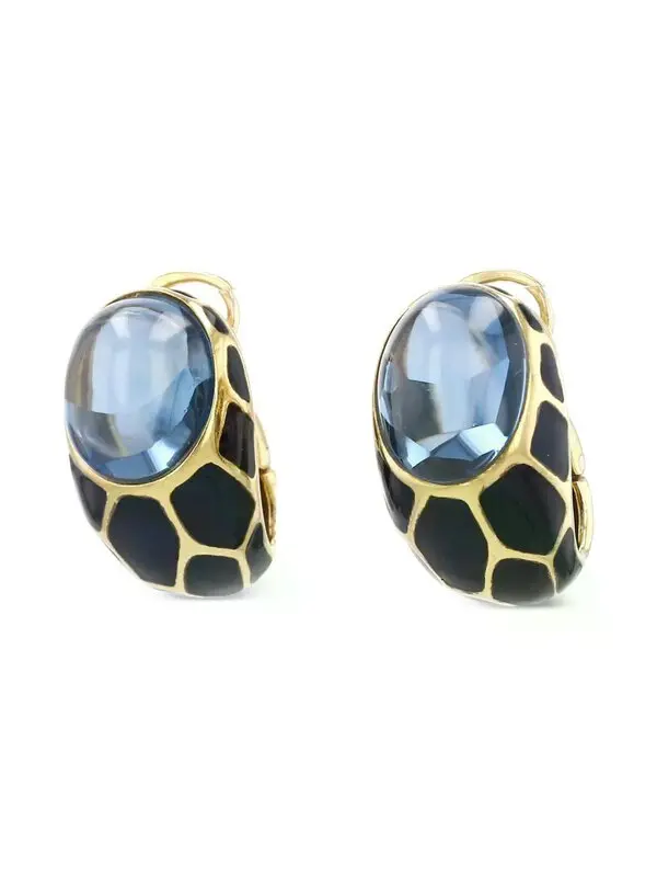 FRED 1980's Topaz Enamel Clip On Earrings