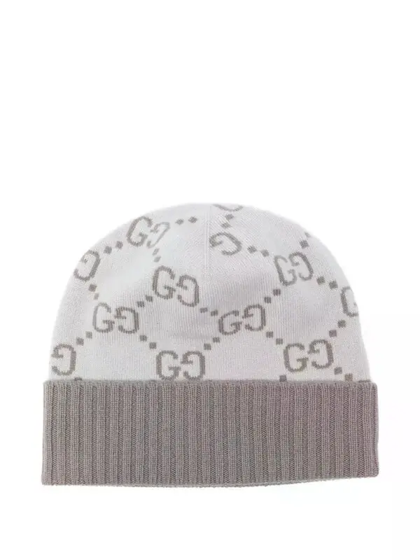 Gucci Gg-pattern Beanie - Grey