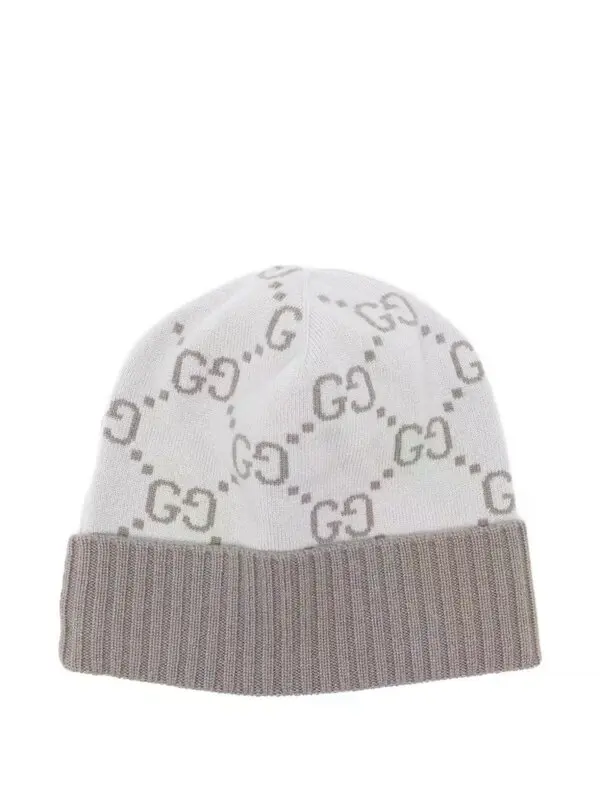 Gucci Gg-pattern Beanie - Grey