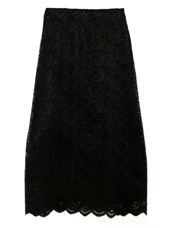 BLAKLACE Lace Trim Skirt - Black