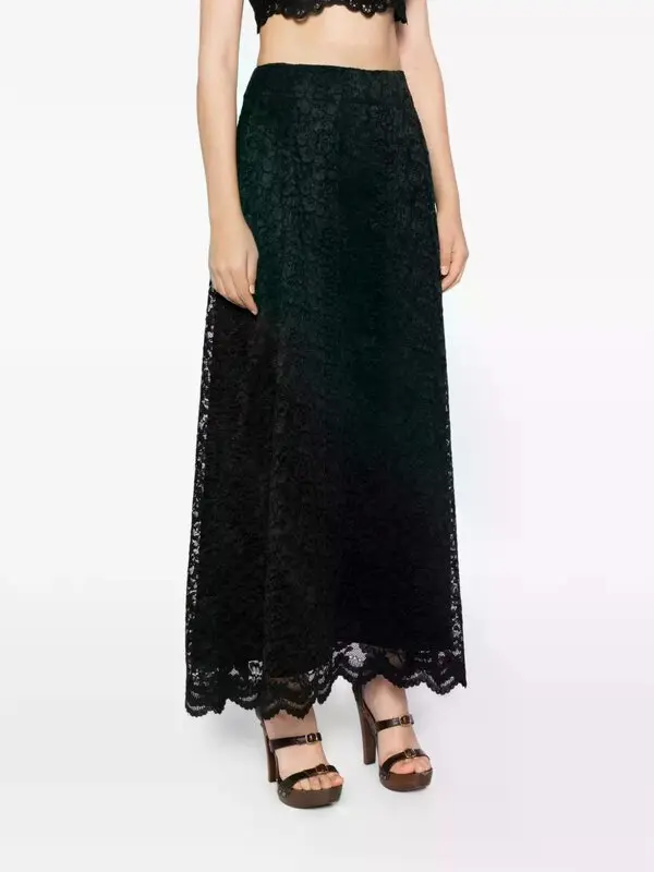 BLAKLACE Lace Trim Skirt - Black