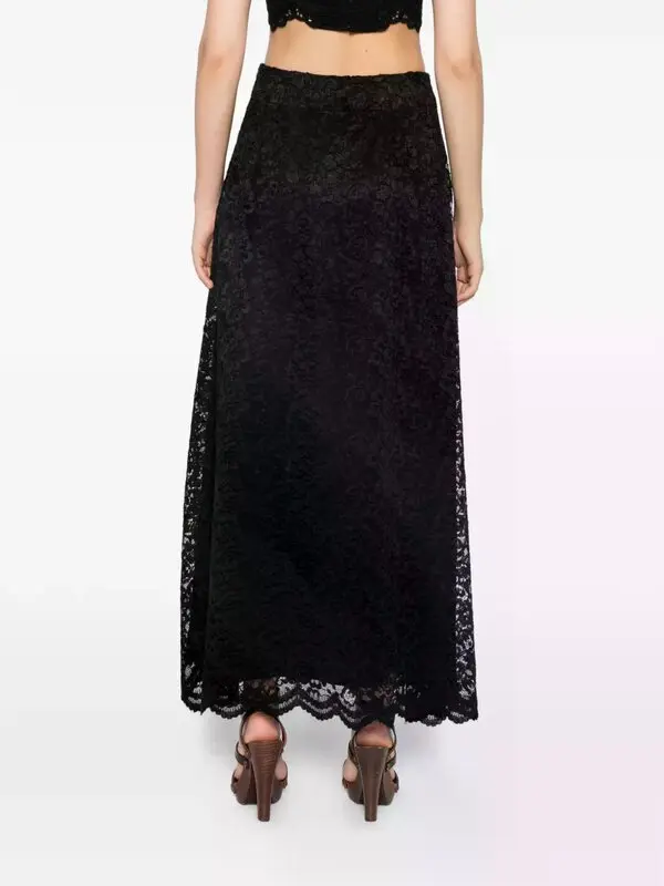 BLAKLACE Lace Trim Skirt - Black
