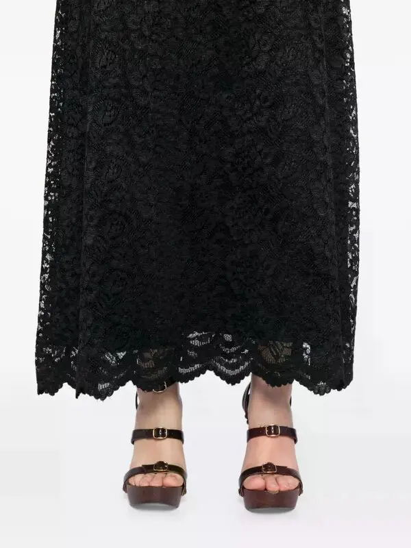 BLAKLACE Lace Trim Skirt - Black