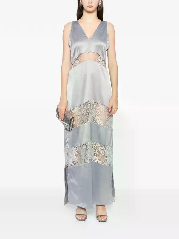 BLAKLACE Lace Panel Dress - Grey
