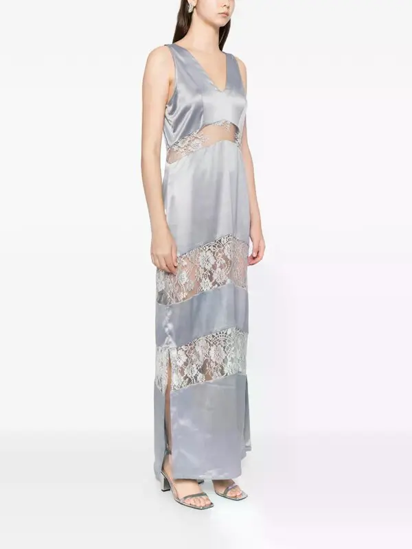 BLAKLACE Lace Panel Dress - Grey