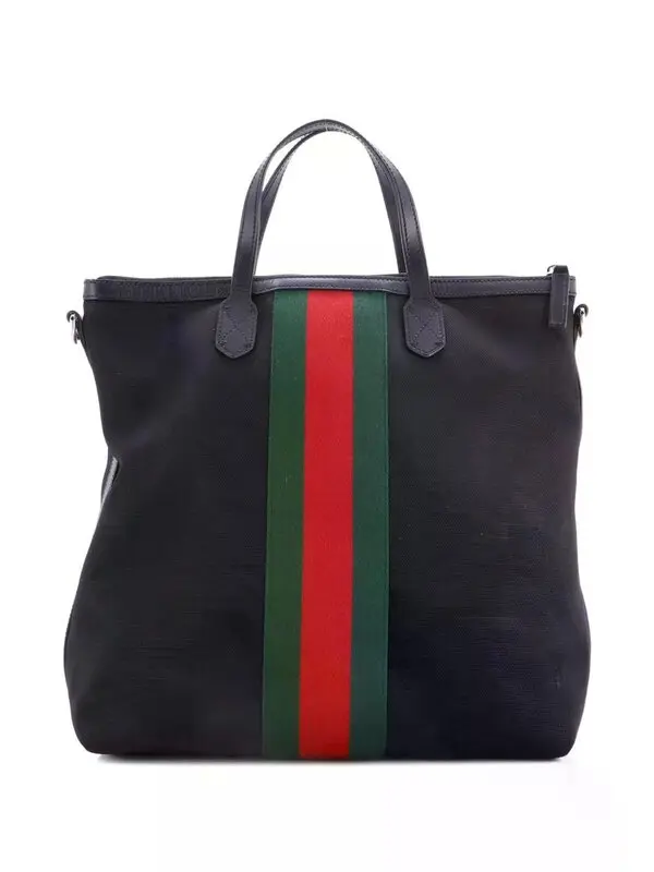 Gucci Web Zip Techno Canvas Medium Tote Bag