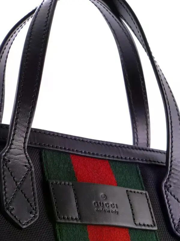Gucci Web Zip Techno Canvas Medium Tote Bag