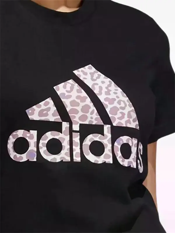 Adidas Leopard-print Logo T-shirt