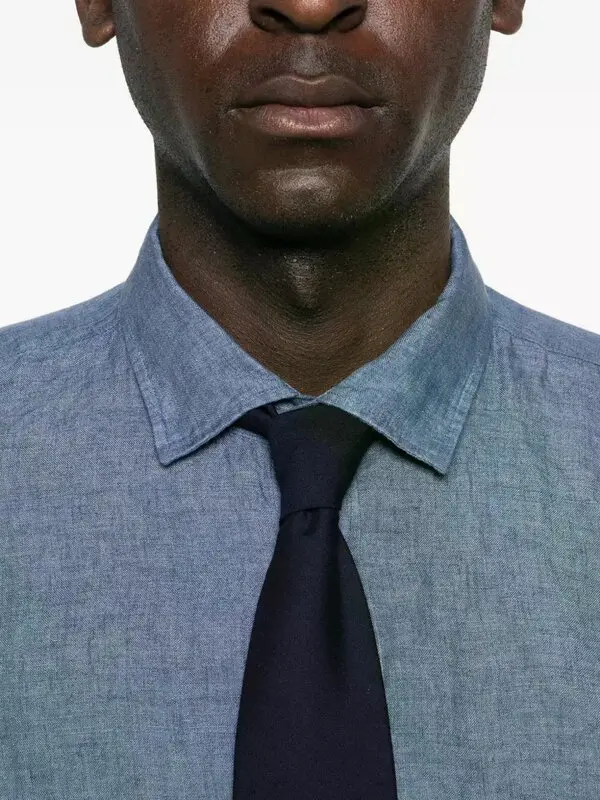 Hartford Pocket Linen Shirt - Blue