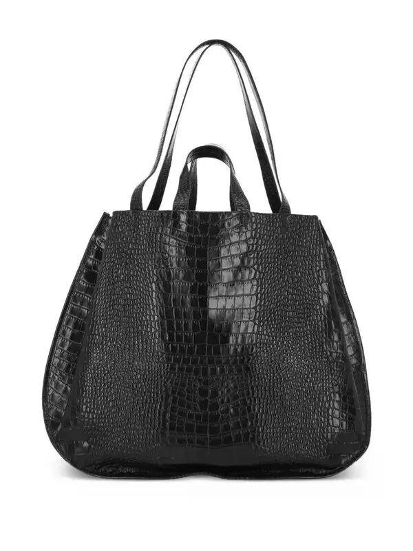 MICOLI Embossed Croc Effect Tote Bag